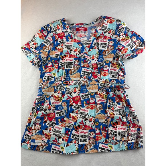 Kellogg'S | Tops | Kelloggs Frosted Flakes Tony The Tiger Scrub Top ...